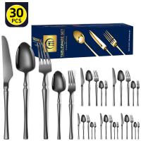 China Stainless Steel Cutlery Set 30 Piece Gift Box For Western-Style Tableware for sale
