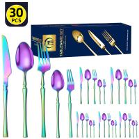 China Stainless Steel Cutlery Set 30 Piece Gift Box For Western-Style Tableware for sale