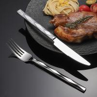 China Silverware Set Diamond Cut Pattern Stainless Steel Cutlery Set Mirror Polished Dishwasher Safe for sale