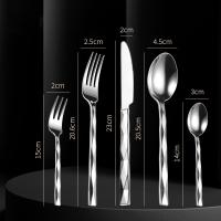 China Silverware Set Diamond Cut Pattern Stainless Steel Cutlery Set Mirror Polished Dishwasher Safe for sale