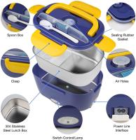 China 304 Stainless Steel Heated Lunch Box 1.5L Capacity For Busy Professionals / Safe Cleaning for sale