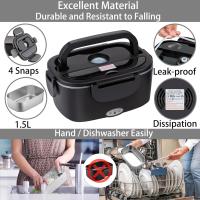 China Dark Green Stainless Steel 1.5L Electric Lunch Box Leakproof Easy To Clean for sale