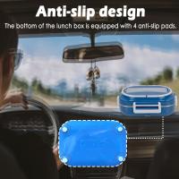 China Heated Bento Box Electric Lunch Box 3 Grid Plate Removable Container For Adults Dark Blue for sale