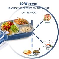 China Heated Bento Box Electric Lunch Box 3 Grid Plate Removable Container For Adults Dark Blue for sale