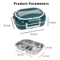China Electric Lunch Box For Adults Fast 60W Heated Lunch Box For Adult 12V/24V/110V/220V Dark Green for sale