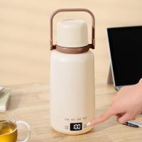 China 500W 304 Stainless Steel Portable Water Cup with Temperature Display 600ml Brown for sale