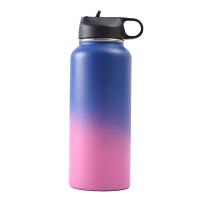 China Double Wall Stainless Steel Insulated Vacuum Thermos Cup Gradient Pink Blue 18oz for sale