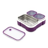 China Leak Proof Metal Lunchbox with Three Compartments and Insulation 720ml for sale