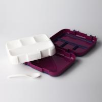 China Eco Friendly 4-Compartment Food Storage Container for Kids 1160ml Purple for sale