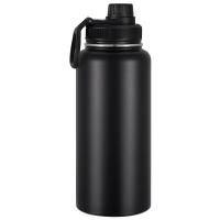 China 304 Stainless Steel Vacuum Insulated Portable Water Cup For Tea Cold Hot Drinks And Water Black for sale