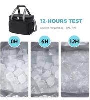 China Customized Thermal Lunch Bags 15L Oxford Cloth Outdoor Cooler Bag Black for sale