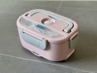 China Leakproof Electric Lunch Box With 1.5L Stainless Steel Food Heater Grey Pink for sale