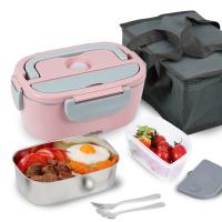 China Leak Resistant 304 Stainless Steel Electric Lunch Box 60W Food Container for sale