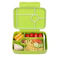 China Sustainable 5-Compartment Leak Proof PP Bento Lunch Box Green for sale