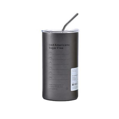 China Vacuum Insulated Stainless Steel Thermos Cup With Straws For Cold And Hot Drinks for sale