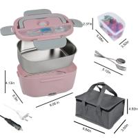 China 220V 1.5L Heated Electric Food Lunch Box 304 Stainless Steel Dish Washer Safe for sale