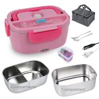 China 304 Stainless Steel Electric Heated Lunch Boxes for Meal Preps and Travel with Bag for sale