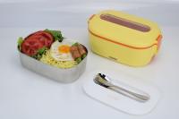 China 2 Compartment Electric Lunch Box 1.5L Stainless Steel Container 80W for sale