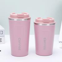 China Pink Vacuum Insulated Double Wall Reusable 304 Stainless Steel Travel Thermos Water Cup for sale