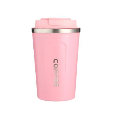 China Pink Vacuum Insulated Double Wall Reusable 304 Stainless Steel Travel Thermos Water Cup for sale