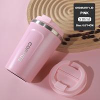 China Pink Vacuum Insulated Double Wall Reusable 304 Stainless Steel Travel Thermos Water Cup for sale