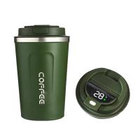 China Vacuum Insulated Stainless Steel Water Cup Smart Temperature Display 510ML Green for sale