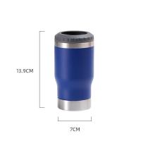 China Outdoor Portable Stainless Steel Double Cover Beer Cup Cold Ice Car Cup Blue for sale