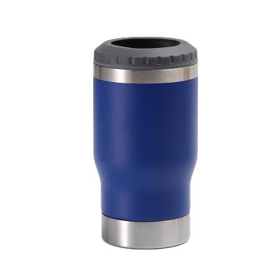 China Outdoor Portable Stainless Steel Double Cover Beer Cup Cold Ice Car Cup Blue for sale