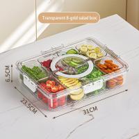China Transparent Plastic 8-divided Lunch Box Storage Box Insurance Container Box Refrigerator Fresh-keeping for sale