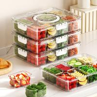 China Transparent Plastic 8-divided Lunch Box Storage Box Insurance Container Box Refrigerator Fresh-keeping for sale