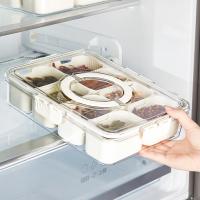 China Plastic 8-divided Lunch Box Storage Box Insurance Container Box Refrigerator Fresh-keeping for sale