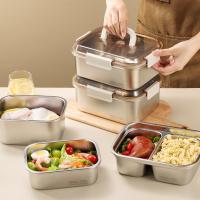 China Rectangular Stainless Steel Food Storage Containers for Food Fruit Fresh Keeping Sturdy and Durable for sale