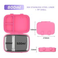 China Hot And Cold Foods 800ml Metal Lunchbox Leak-Proof Metal Bento Lunch Box for sale