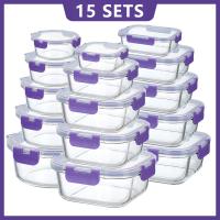 China Clear Plastic Lunch Containers Reusable Bpa Free High Borosilicate Glass Lunch Box for sale