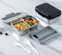 China Stainless Steel 304 Lunch Box Can be Put Into the Microwave to Heat Lunch Box Household Lunch Box Silicone Partition Student Lunch Box for sale