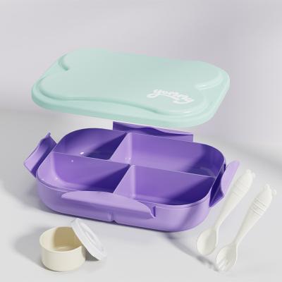 China Kids Snack - 4 Compartment Leak-Proof Bento Box Container for Snacks and Small Meals, Easy-Open Latch, Dishwasher Safe, BPA-Free for School, Daycare, & Sports for sale