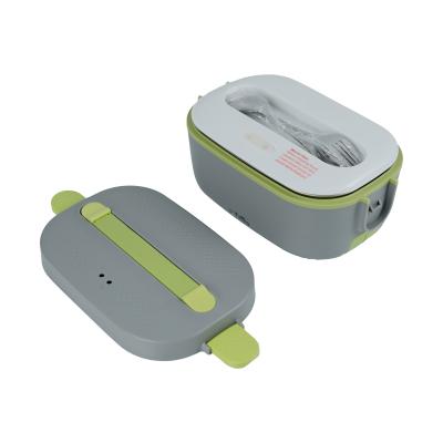 China 80W Electric Lunch Box Food Heated 12/24/110V Leak-Proof Food Container Stainless Steel Fork & Spoon for sale