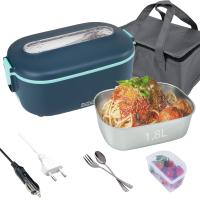 China US Standard Electric Lunch Box 80W Heating Food Warmer Heater 1.8L Larger Capacity 3 in 1 Portable Heated Lunch Boxes for Adults for sale