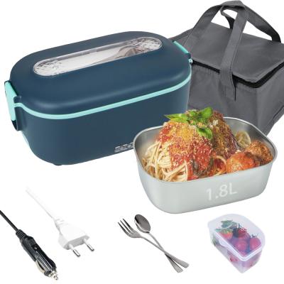 China US Standard Electric Lunch Box 80W Heating Food Warmer Heater 1.8L Larger Capacity 3 in 1 Portable Heated Lunch Boxes for Adults for sale
