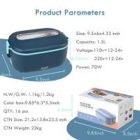 China US Standard Electric Lunch Box 80W Heating Food Warmer Heater 1.8L Larger Capacity 3 in 1 Portable Heated Lunch Boxes for Adults for sale