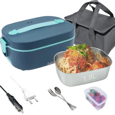 China CE Certified Electric Lunch Box 1.8L Fast Heating, Portable Bento Food Warmer 304 Stainless Steel Car & Home Dual-Use, 5-in-1 Mini Heated Meal Container for sale