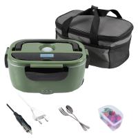 China 12V 24V 110V 220V Portable Heated Electric Lunch Boxes Food Warmer With Carry Bag for sale