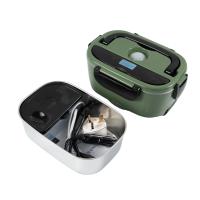 China Portable Electric Lunch Box with Spoon 12V/24V Food Heater Stainless Steel Liner Warm-Keeping Rice Container Bento Box for Home for sale