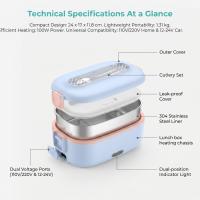 China Leakproof Electric Lunch Box Fast Heating Food Warmer with Stainless Steel Container for sale
