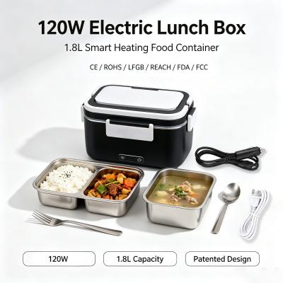 China Smart 120W Electric Lunch Box 1.8L Touch Screen Temperature Control, Fast Heating Food Warmer for sale