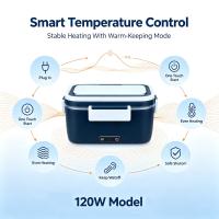 China Smart 120W Electric Lunch Box 1.8L Touch Screen Temperature Control, Fast Heating Food Warmer for sale