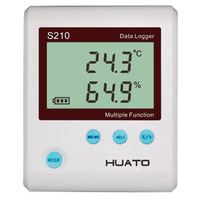 China S210-AS 4-Channel Digital Thermometer Hygrometer Data Logger with 43000 Memory Capacity and 2s-24h Interval for sale