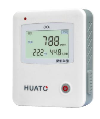 China HUATO S653 CO2 Data Logger with Temperature Humidity Monitor - 0-5000 PPM Range, 43,000 Record Capacity for sale