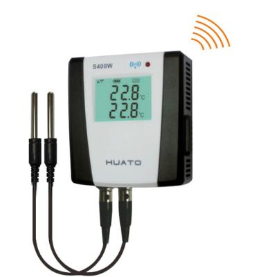 China HUATO Zigbee Data Logger S400W-DT with Dual External Temperature Probes -40℃ to +85℃ Range for sale