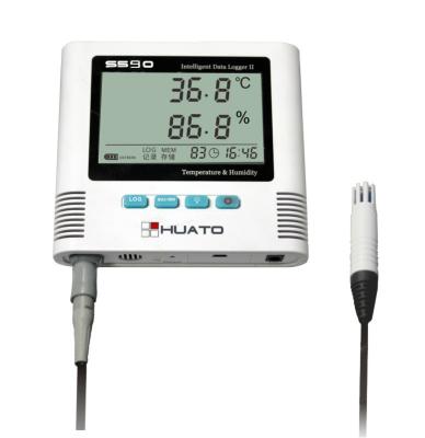 China External Sensor Temperature Humidity Data Logger ±0.1°C Accuracy 86000 Records for sale